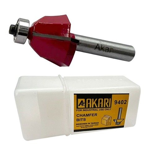Akari Chamfer Router Bit 9402 8mm Shank - UNBOXTOOLS