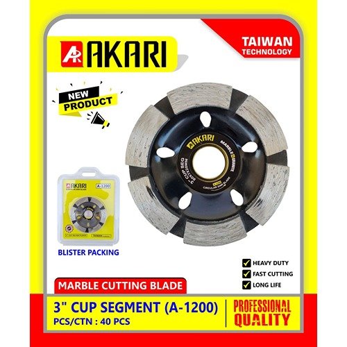 Akari Diamond Cup Wheel Seg 75mm A1200 - UNBOXTOOLS.COM