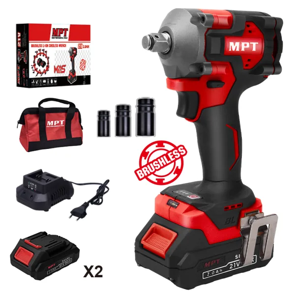 Mpt 1/2” Square Drive Cordless Impact Wrench With Kit 12V 380 N*M ...