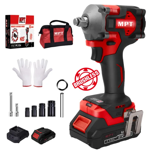 Mpt 1/2'' Square Drive Cordless Impact Wrench With Kit 12V 380 N*M ...
